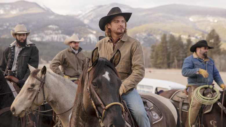 Luke Grimes admits he was scared of riding horses the first couple ...