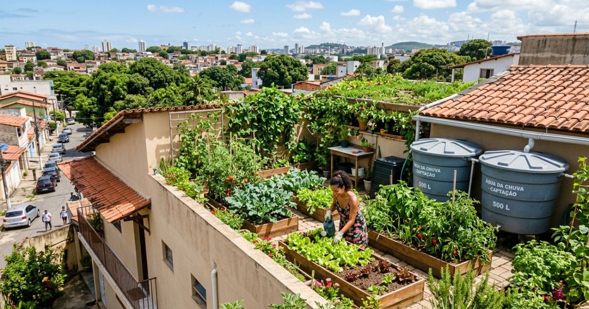 Telhado verde virou horta no alto da casa: o macete urbano que refresca ...