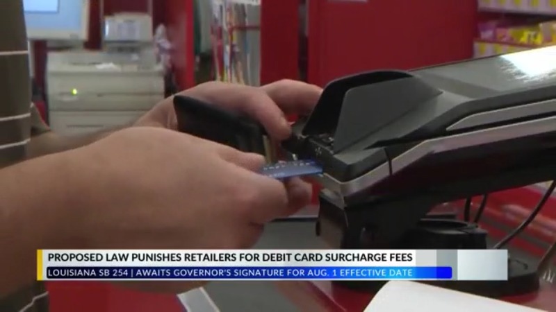 Louisiana bill banning debit card surcharges awaits governor's sign-off
