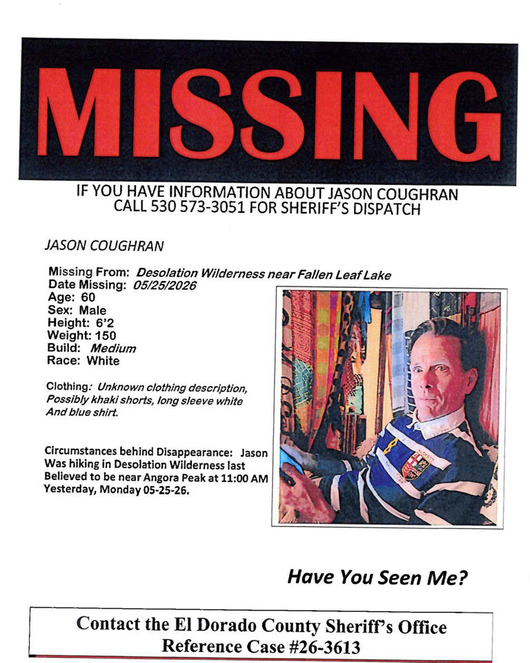 Hiker, 60, missing for days in California’s Desolation Wilderness