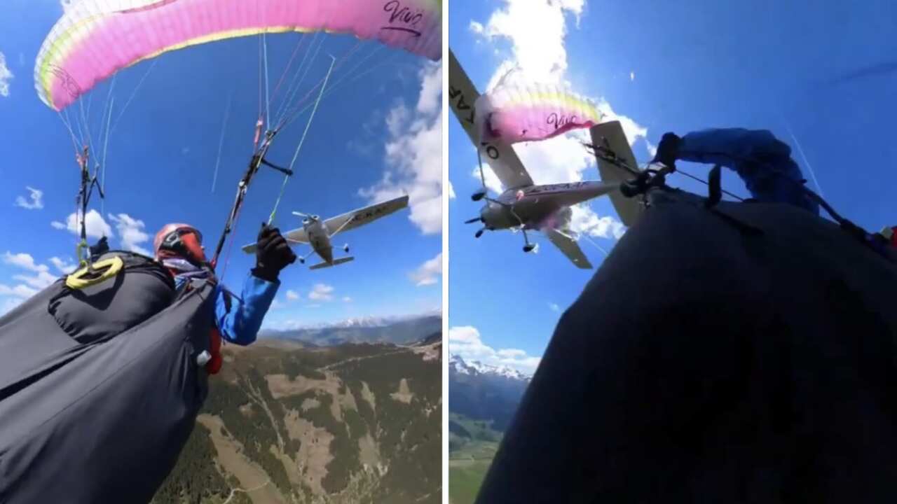 Video viser kollisjon mellom fly og paraglider i Østerrike