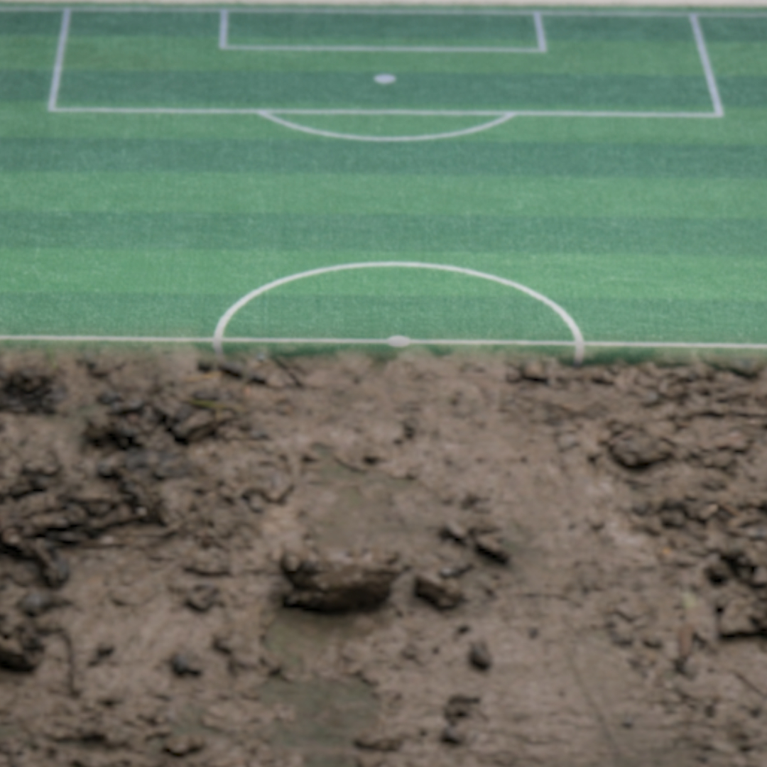 Muddy football rug found in a garage sale ASMR cleaning
