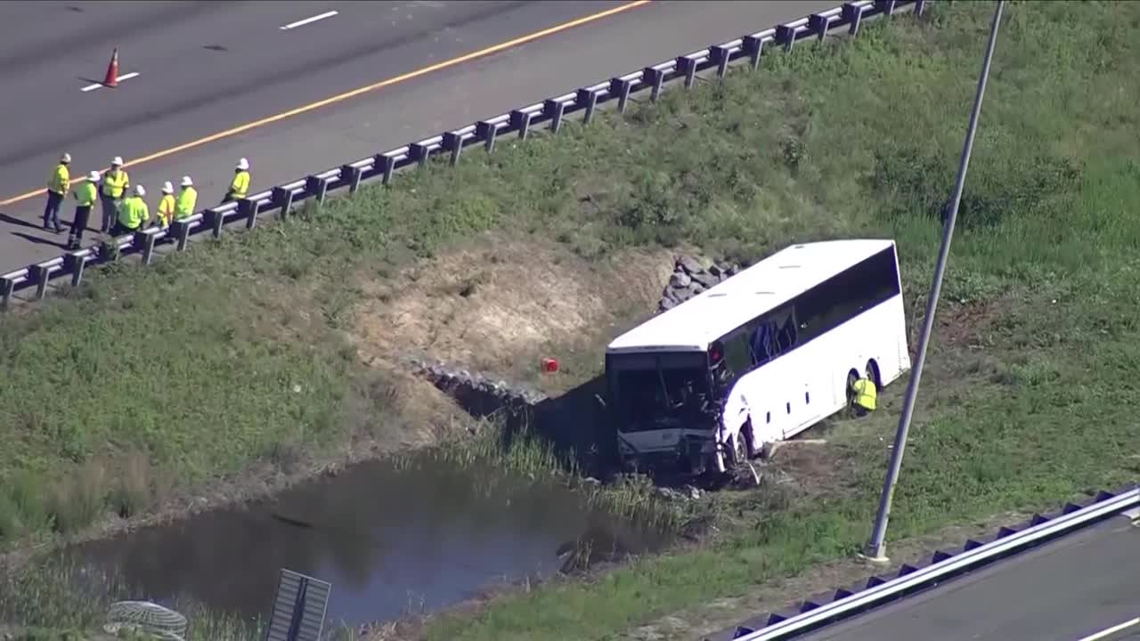 Aerial video shows I-95 bus crash that killed multiple people, injured ...