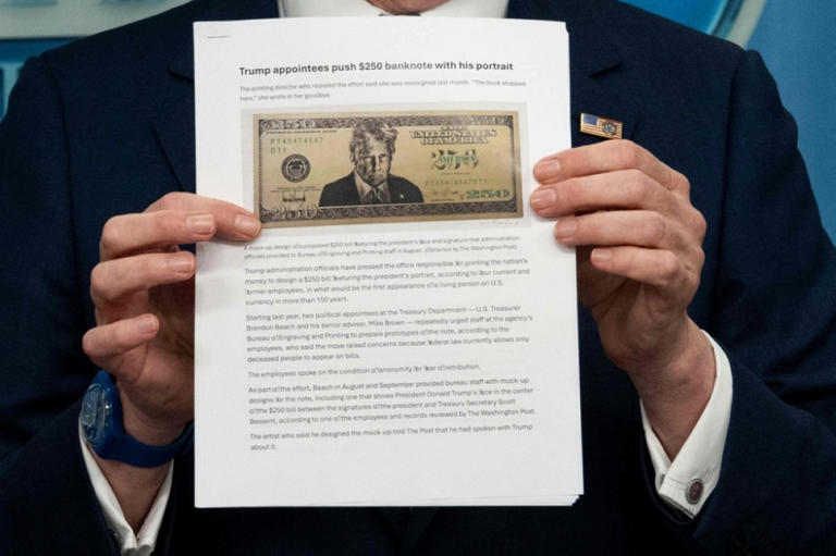US $250 bill with Trump's image proposed