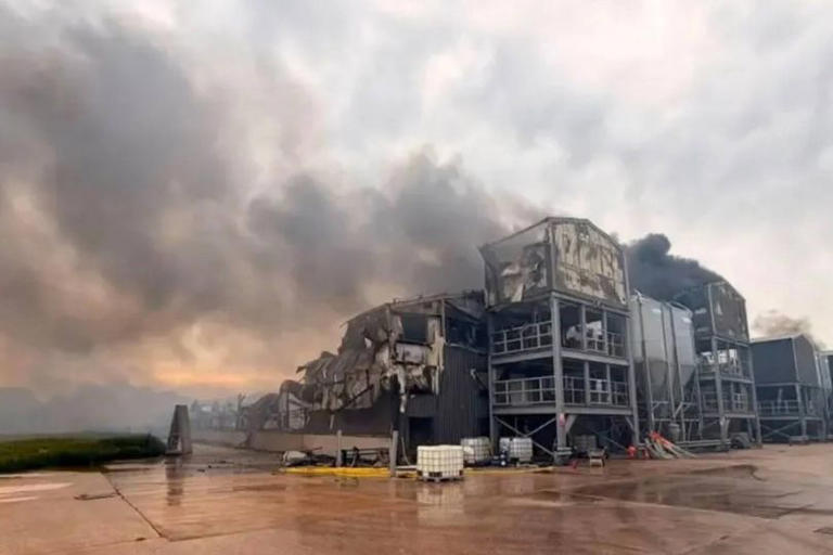 Cheshire farm fire as two massive chicken sheds left completely charred ...