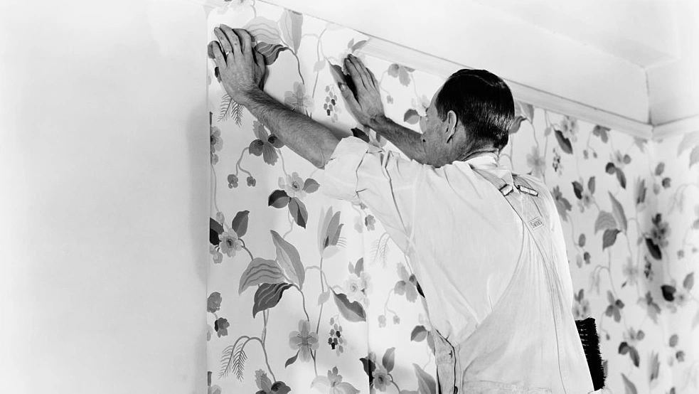 DIY paint-and-stamp hack offers budget wallpaper alternative