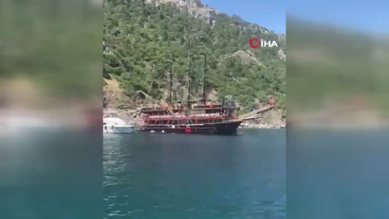 Marmaris’te batan tur teknesindeki tahliye anına ait görüntüler ortaya ...