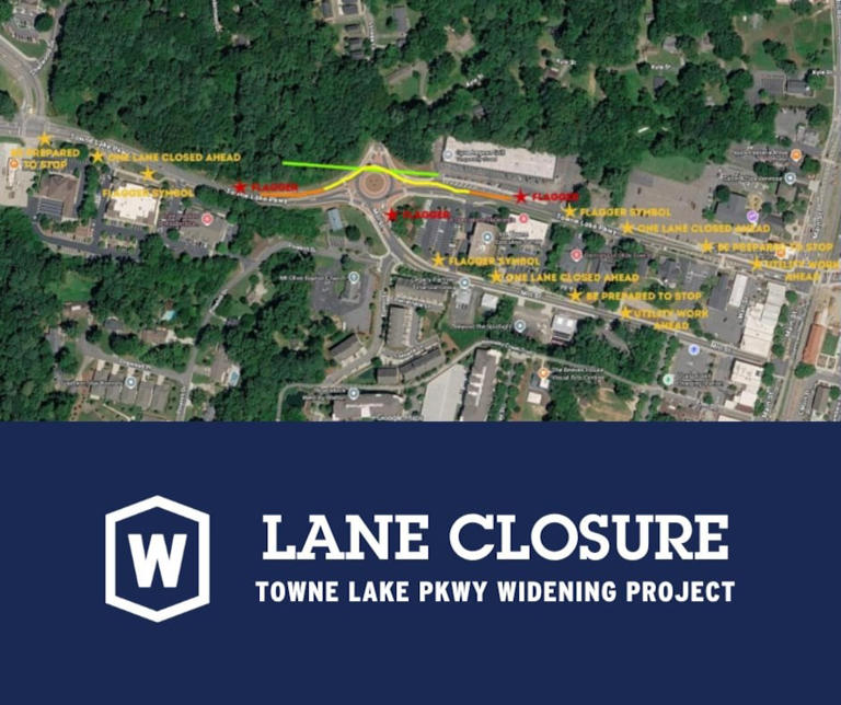 Lane closure planned for major thoroughfare near downtown Woodstock