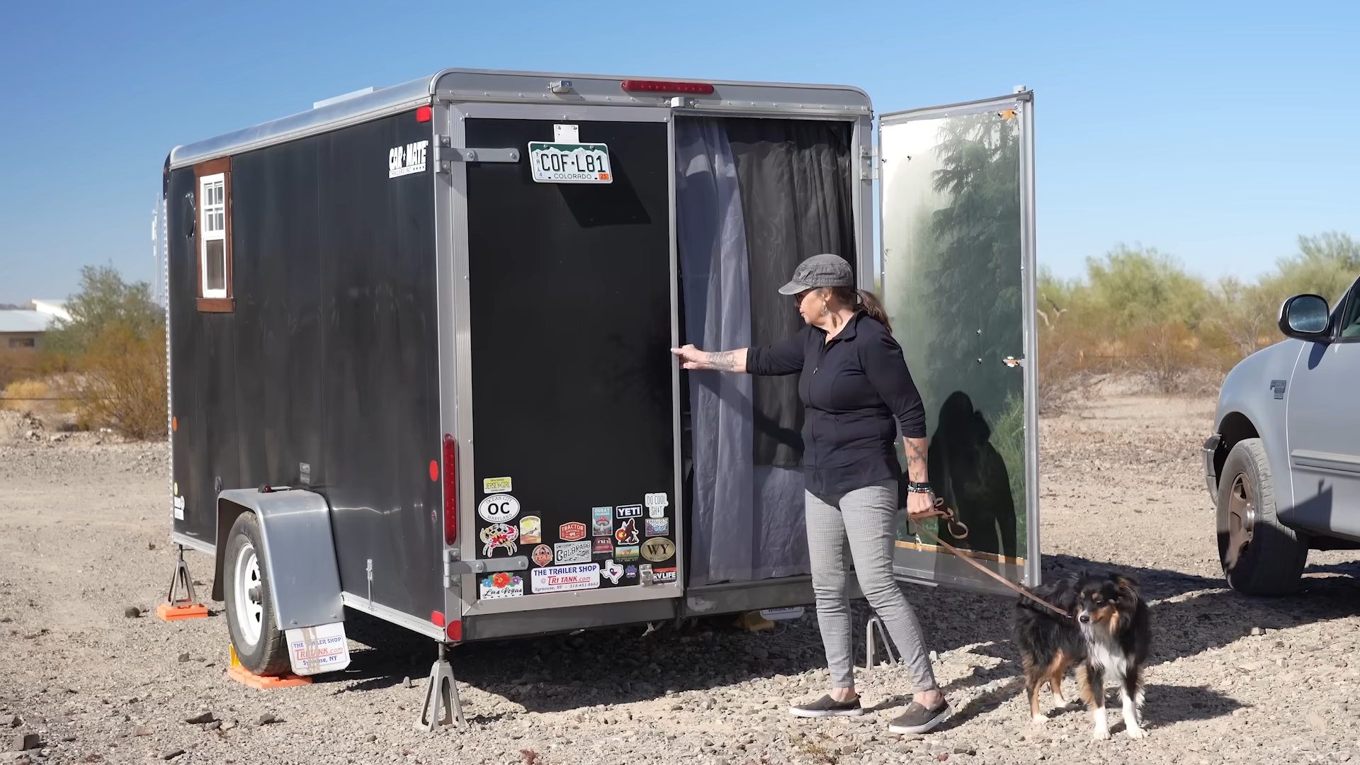 She turned a cargo trailer into a tiny home for $7K