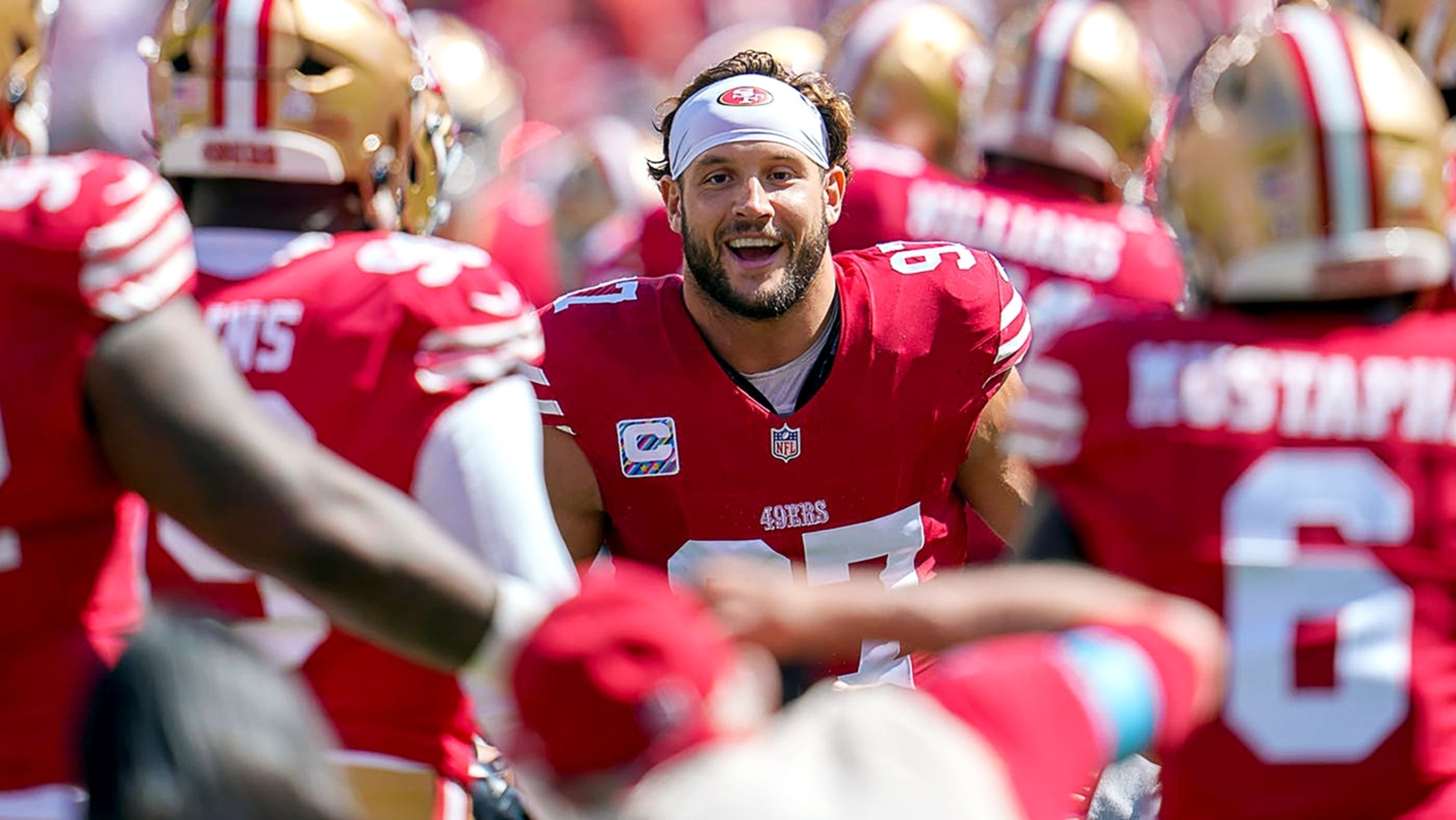 49ers pass rusher Nick Bosa 'pretty far along' in ACL recovery