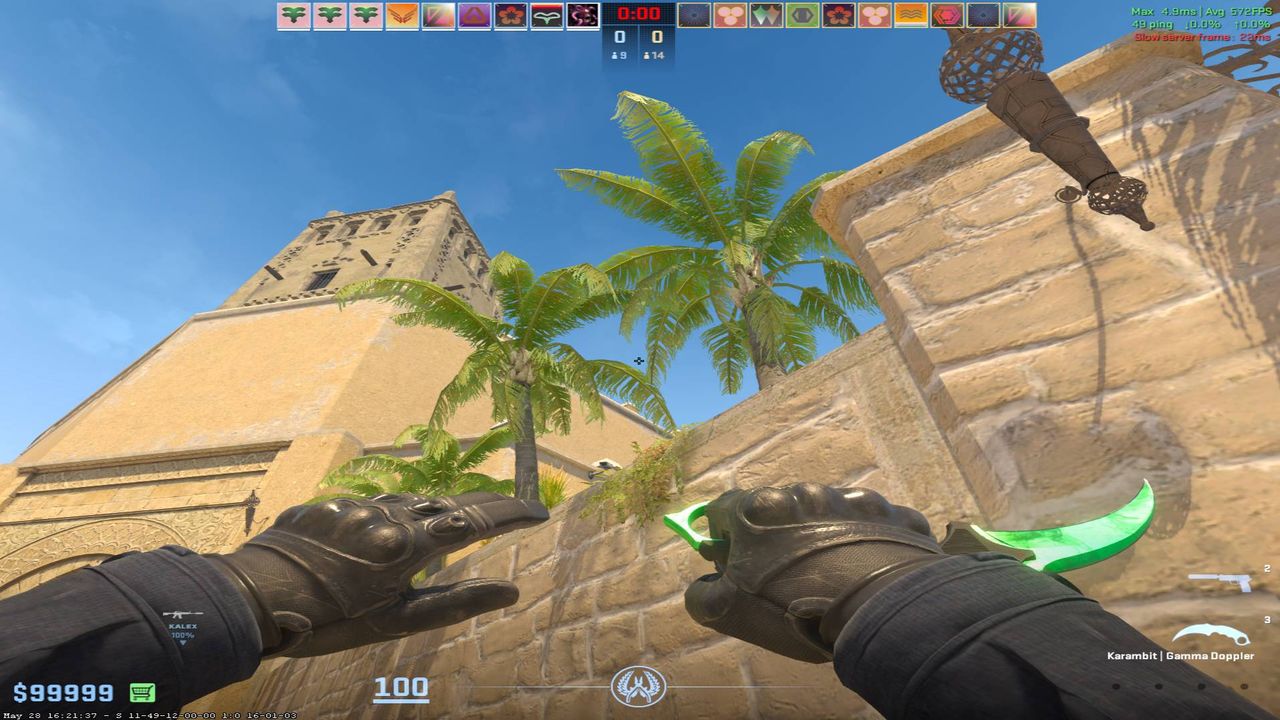This Buddhist monk plays CS2 with a Karambit Emerald on an RTX 4090 rig