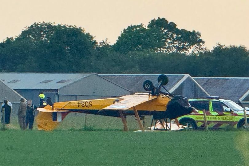 Plane 'malfunctions' at aerodrome and crash lands upside down carrying ...