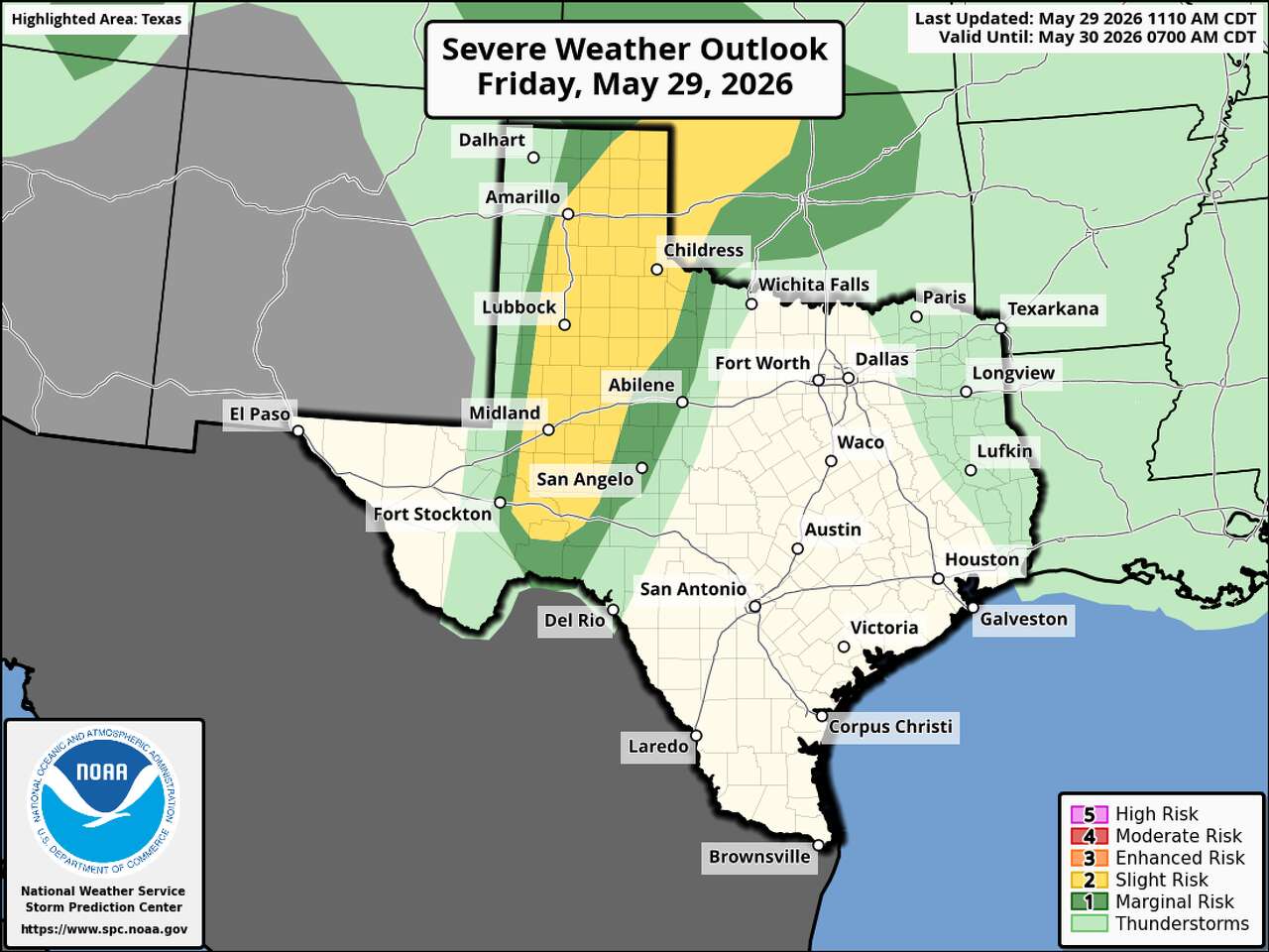 Severe weather chance increases this afternoon in West Texas