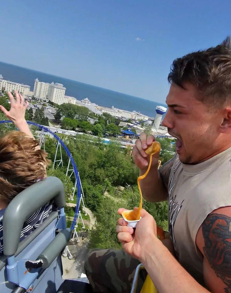 He ate chicken nuggets on a roller coaster. Now he's banned for life