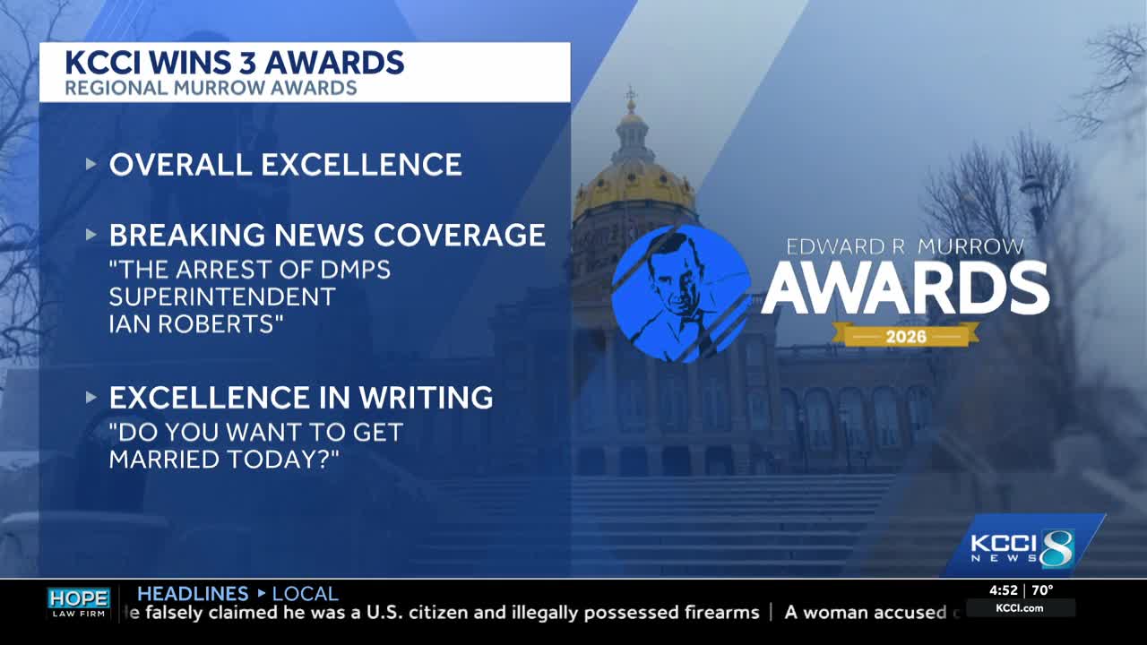 KCCI wins three regional Murrow Awards