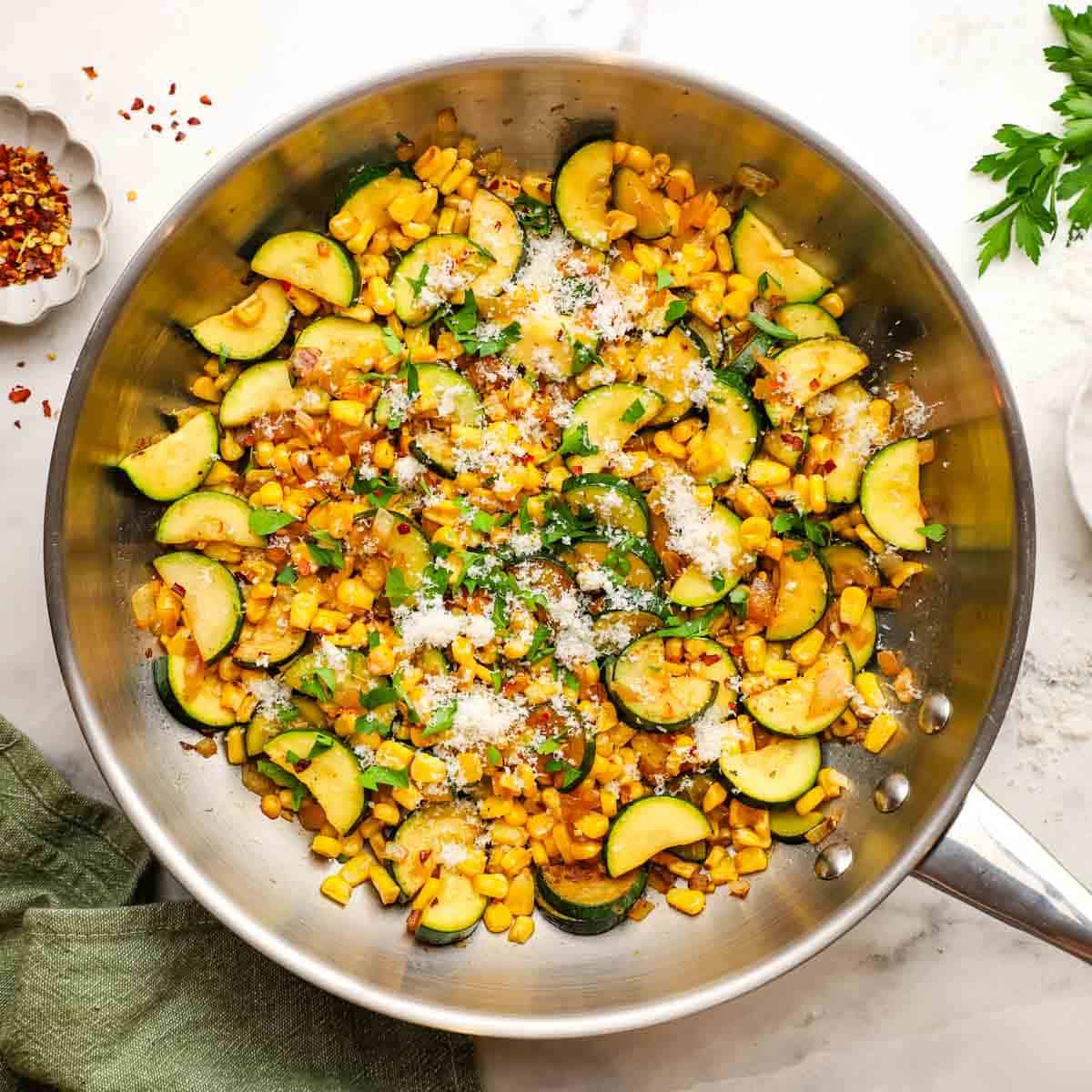 Sauteed corn and zucchini