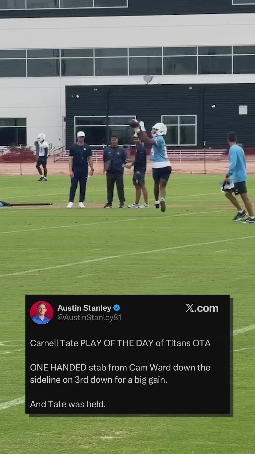 Titans OTA highlights: Carnell Tate, Gunnar Helm flash great hands in ...