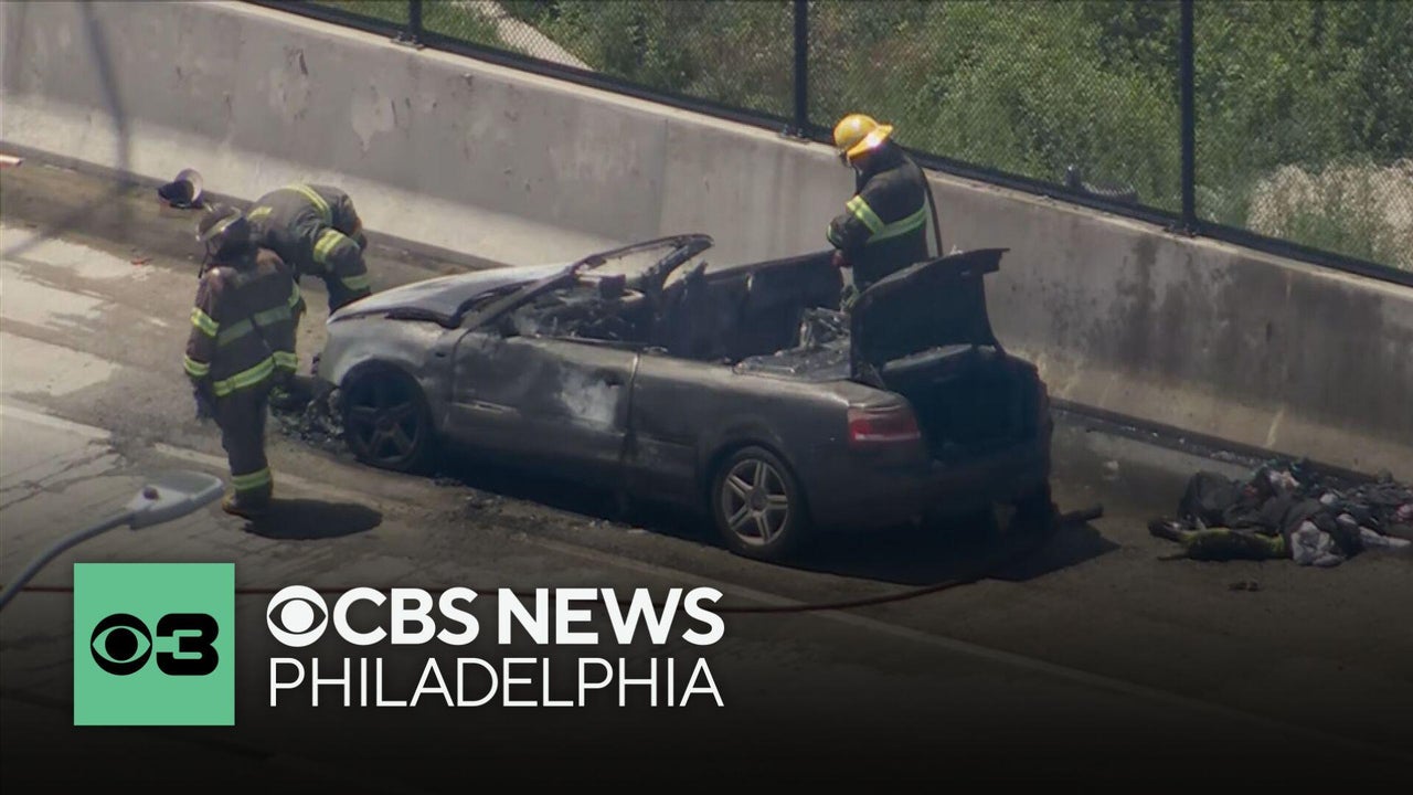 Police pursuit ends with car fire on I-95 in Philadelphia, suspect ...