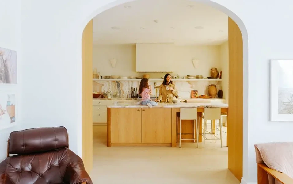Designers move away from cool-toned kitchen floors in 2026