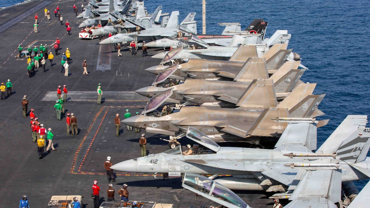 Three US carriers are now operating inside the 5th Fleet at once — USS ...