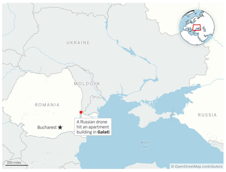 Russian drone targeting Ukraine hits apartment building in Romania ...