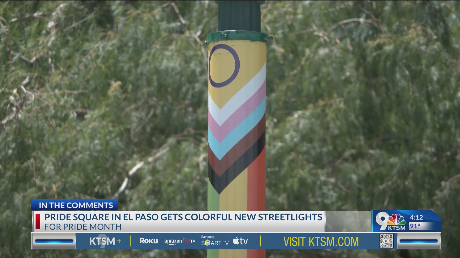 Pride Square in downtown El Paso gets colorful streetlights
