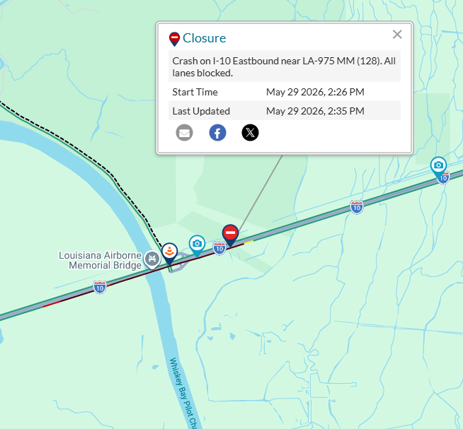 Crash on I-10 Basin Bridge cleared