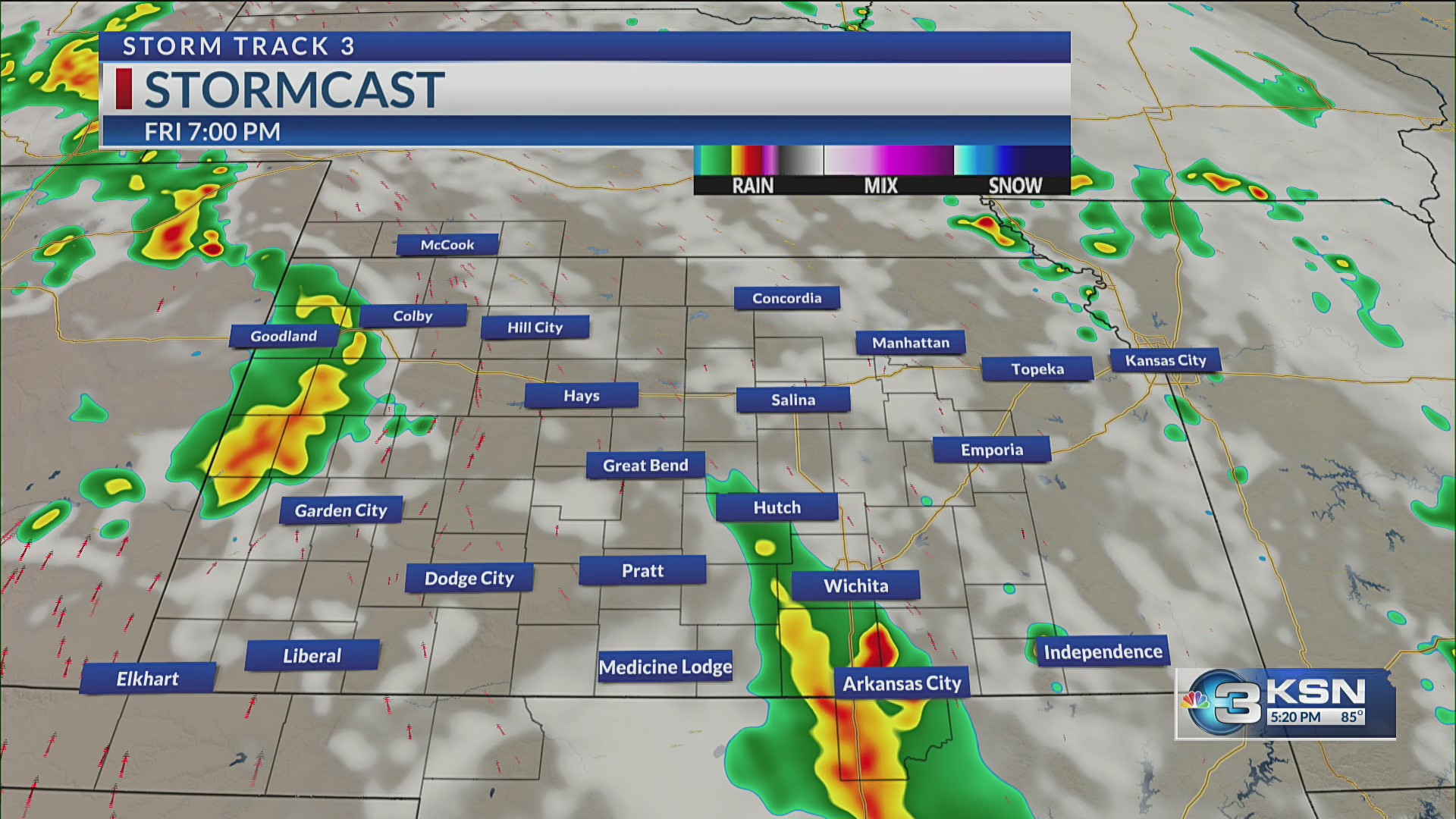 Friday evening forecast