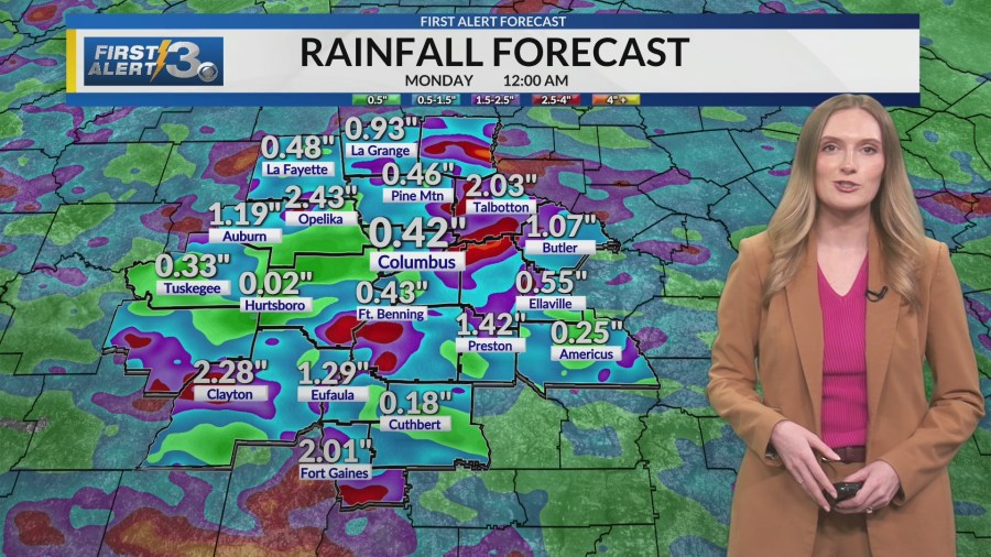 Scattered showers and storms expected Saturday and Sunday