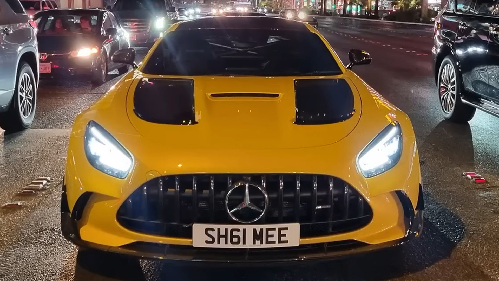 Driving the AMG GT Black Series through Las Vegas turns every head