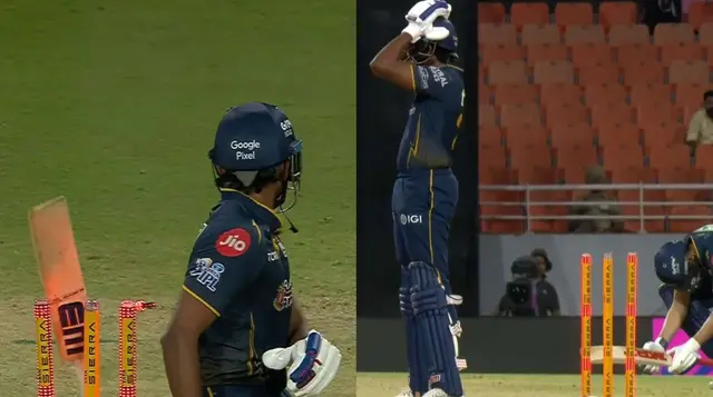 Watch: Sai Sudharsan suffers freak hit-wicket as bat crashes into ...