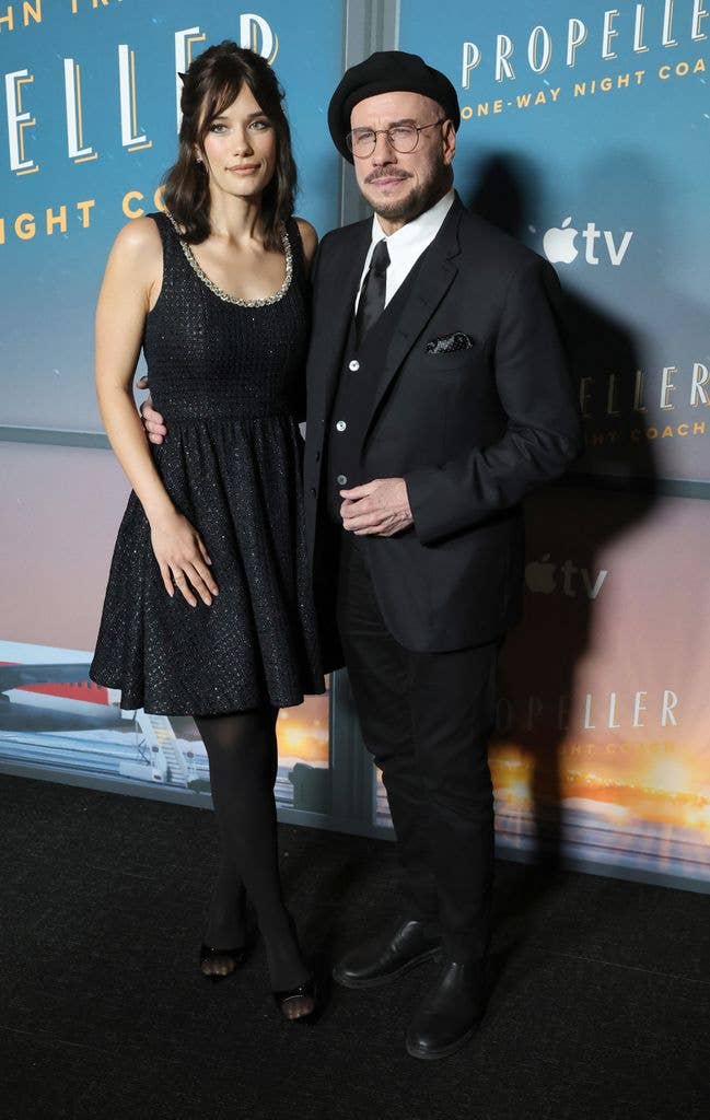 John Travolta's daughter Ella Bleu towers over him in latest red carpet ...
