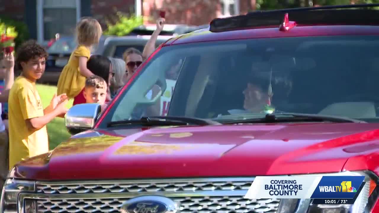 Crash victim is greeted by community after release from hospital