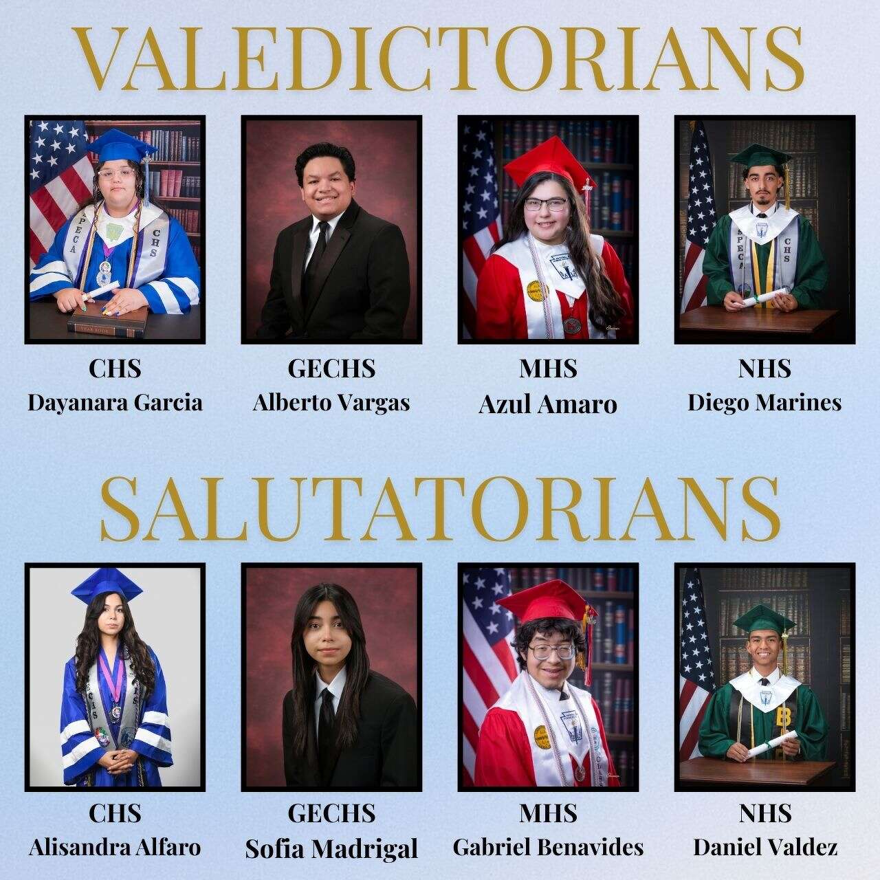 LISD recognizes efforts of class of 2026 valedictorians and salutatorians