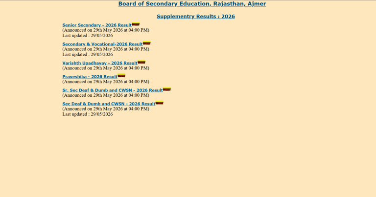 RBSE supplementary results 2026 declared for classes 10 and 12: Check ...