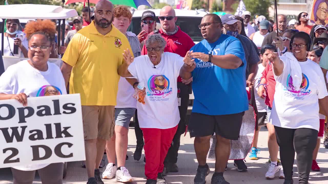 Rain doesn't stop Opal Lee’s Juneteenth walk for freedom