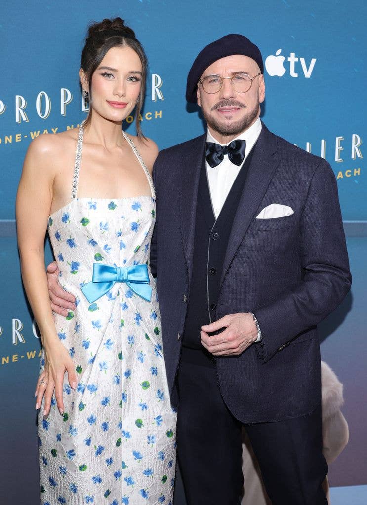 John Travolta's daughter Ella Bleu towers over him in latest red carpet ...