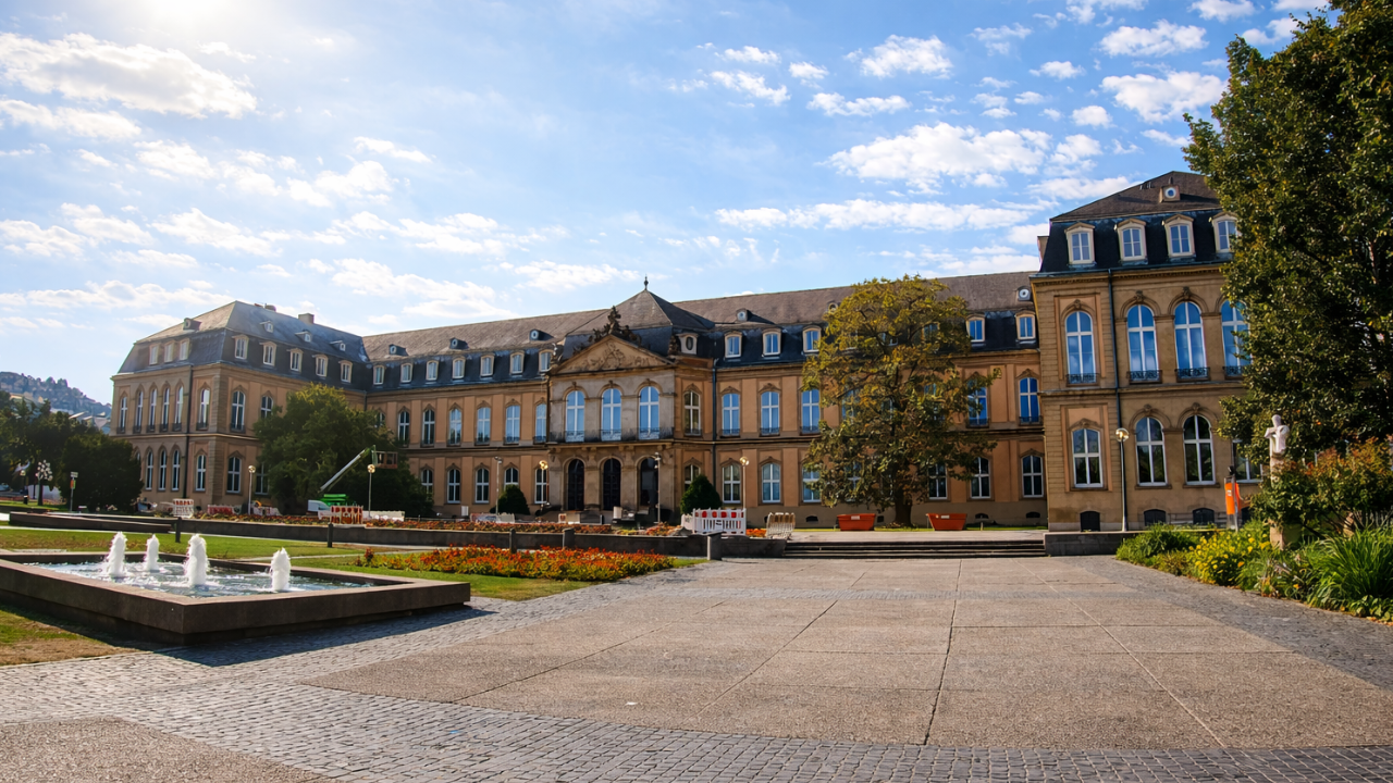 Stuttgart walking tour on a peaceful Sunday morning in Germany (4K)