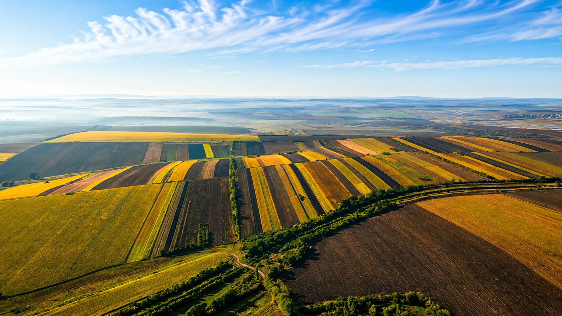 A landscape shaped almost entirely by farming