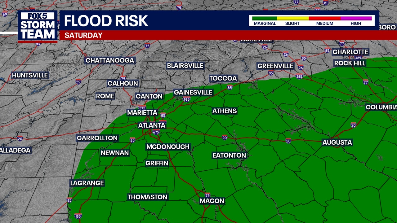 Atlanta weekend weather: Heavy rain, flood threats continue Saturday