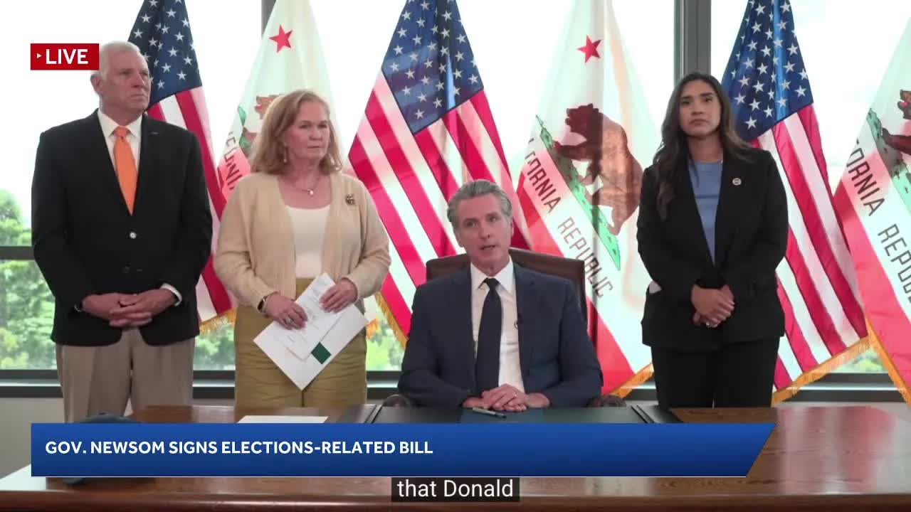 Live | Gov. Gavin Newsom is signing a new elections-related bill ahead ...