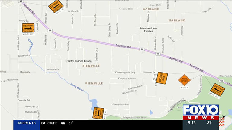 Magnolia Grove Parkway in Mobile to close for drainage work