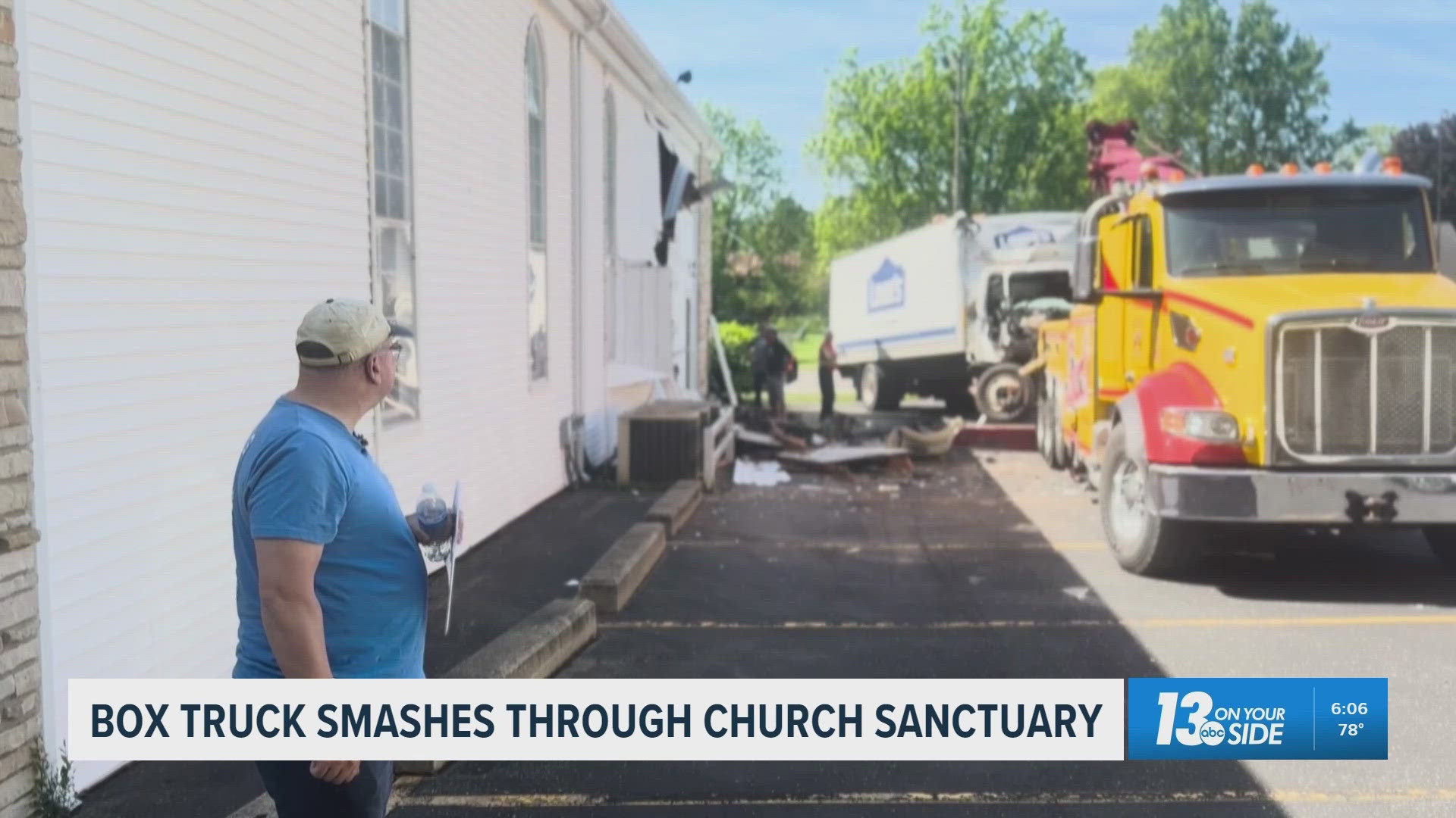 Box truck driver looking at tablet swerves to miss mailbox, slams into ...