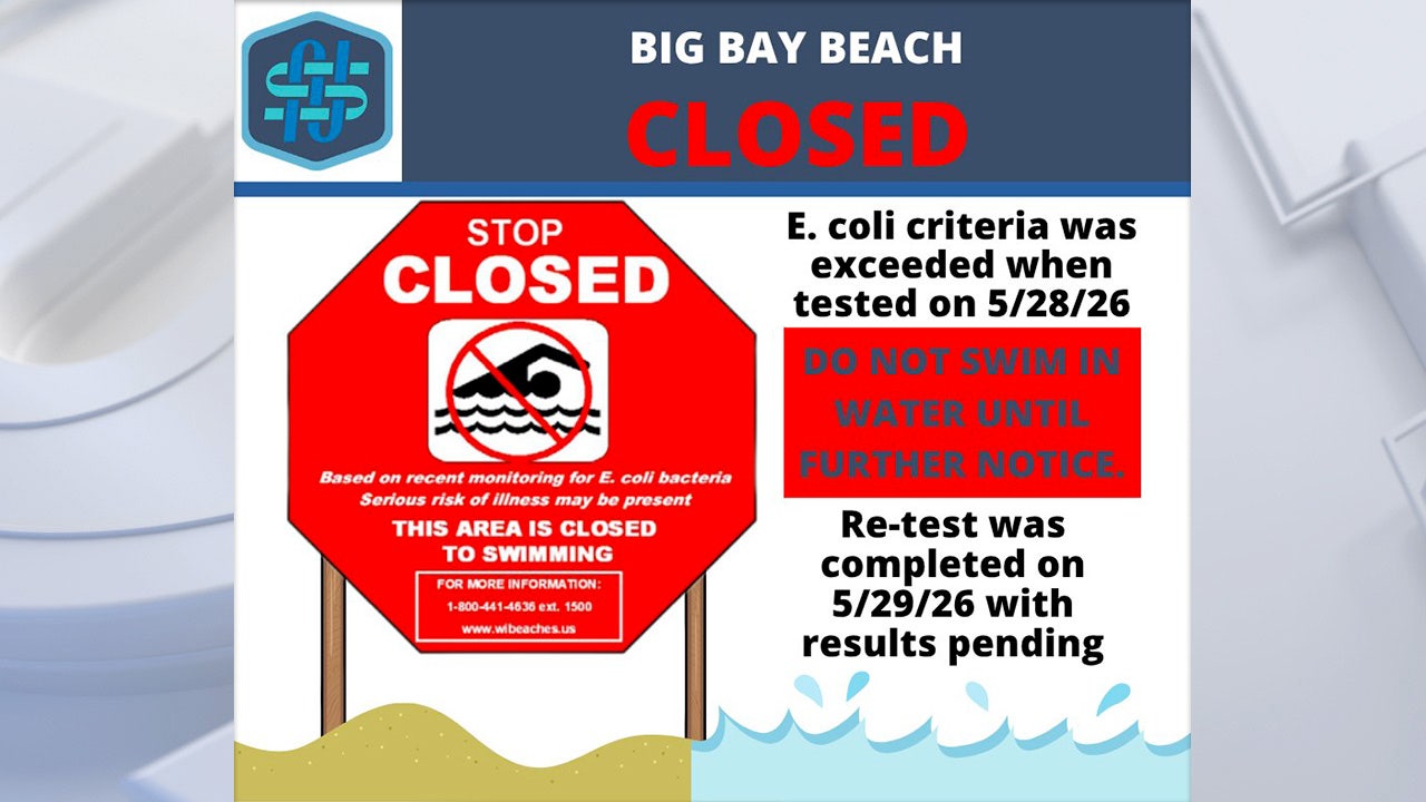 Big Bay beach in Whitefish Bay closed due to high E coli levels