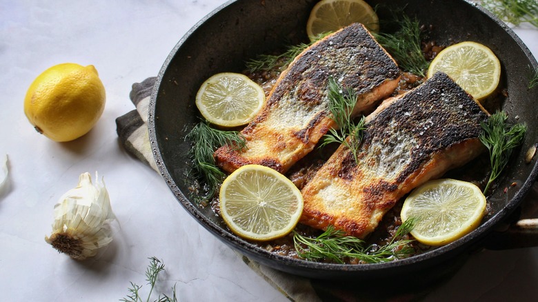Herby lemon butter fish skillet recipe