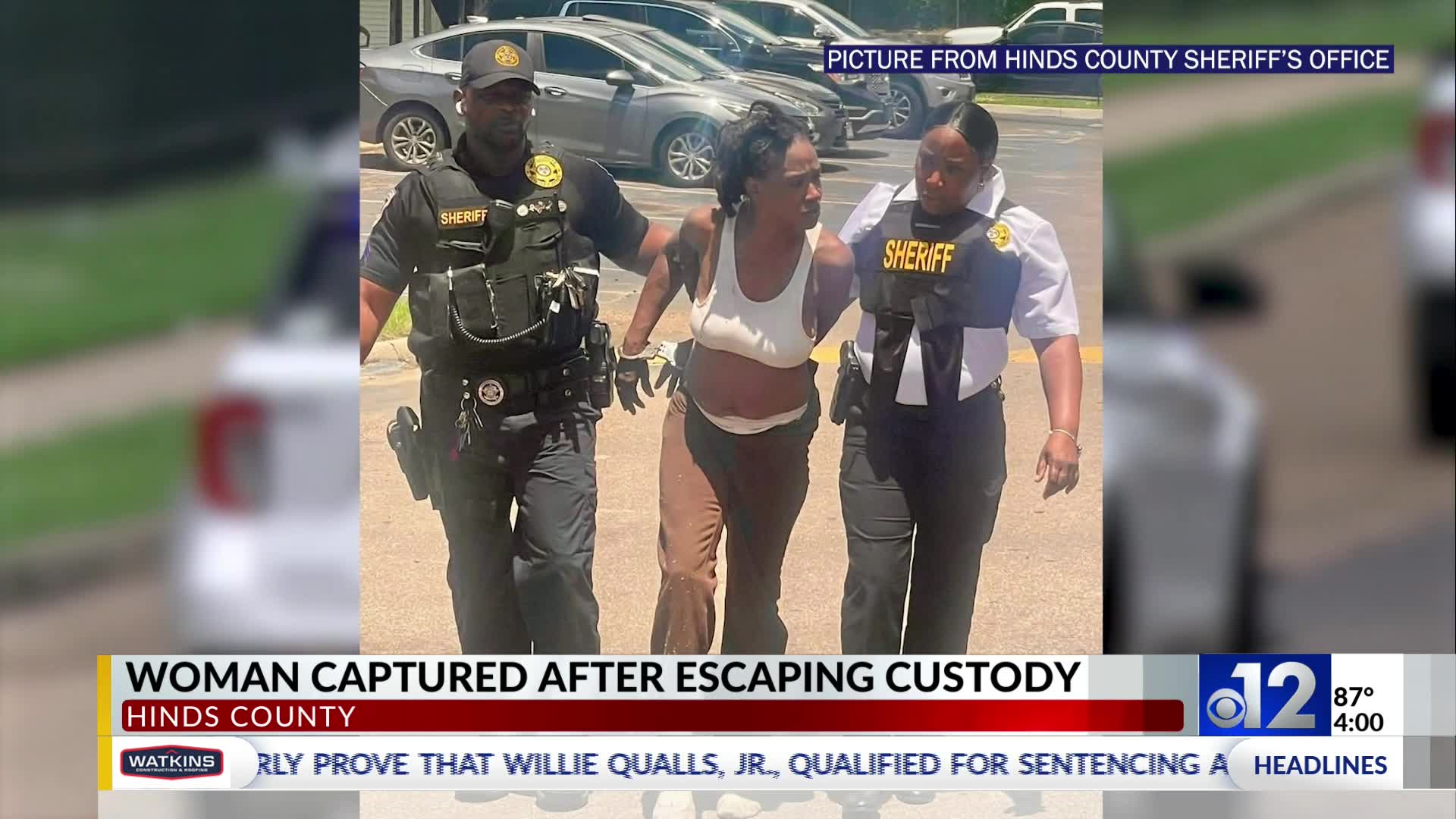 Woman captured after escaping custody during transport to Hinds County jail