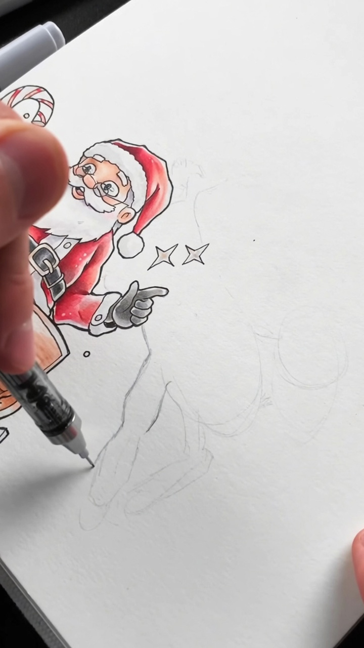 Drawing creative Christmas doodles based on audience ideas