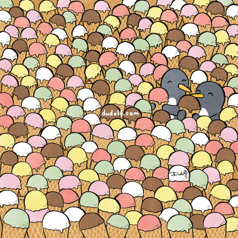 Can you spot the empty ice cream cones in this fun summer brainteaser?