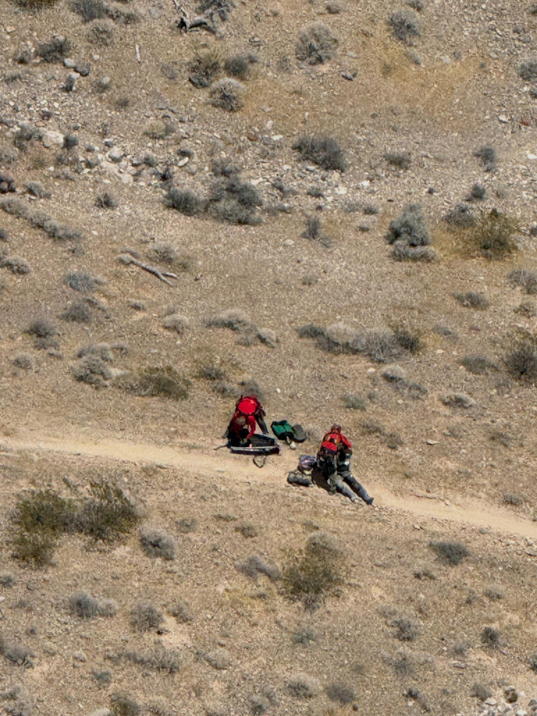 Motorcyclist treated for possible fracture west of Skye Canyon