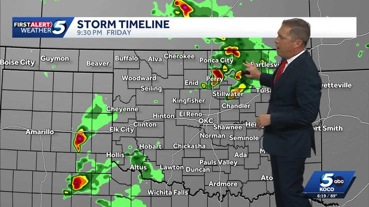 Updates: Strong storms moving through Oklahoma Friday night